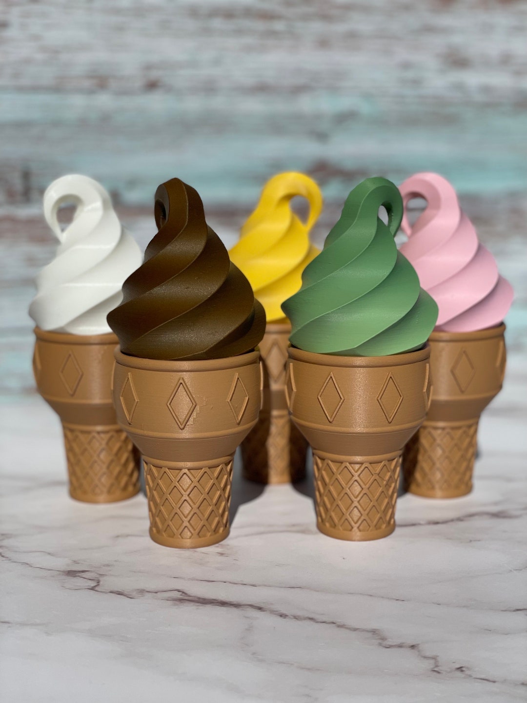 3D Printed Ice Cream Cone, Secret Container, Photo Prop, Desk and Room ...