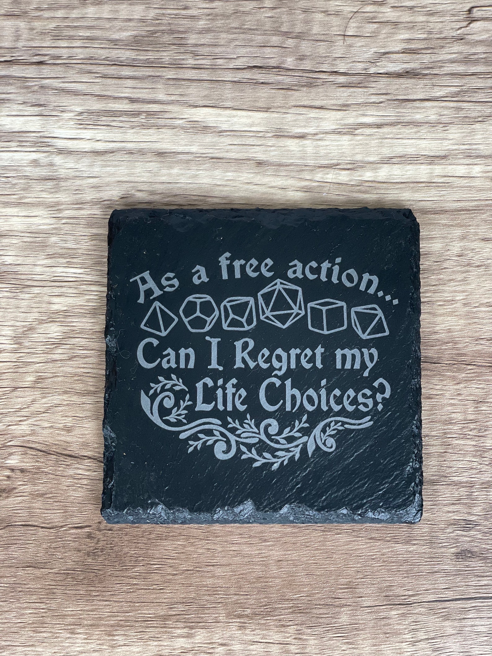 Engraved Dnd Slate Coaster Quips Tabletop RPG Dnd Decor - Etsy