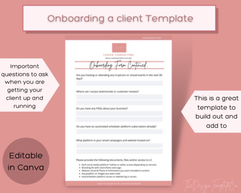 Onboarding New Client Form Template for Your Marketing - Etsy Australia