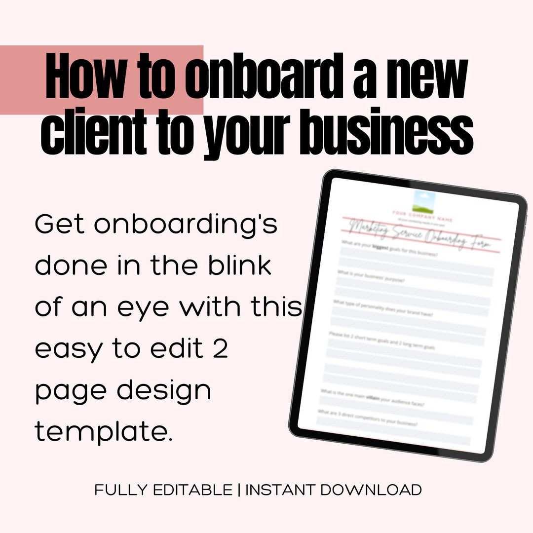 Onboarding New Client Form Template for Your Marketing Business ...