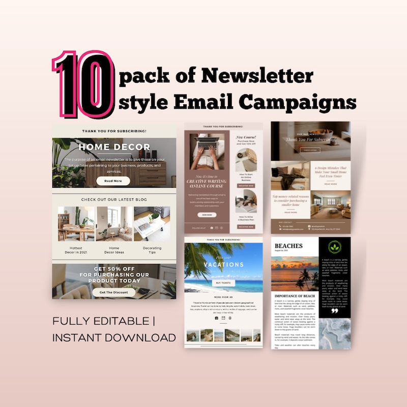 Newsletter Template, - Etsy