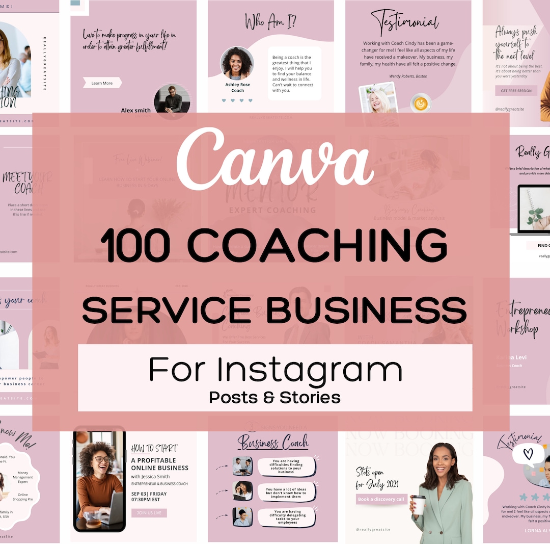 Coaching Instagram Post & Story Templates, Canva Template, Life Coach ...