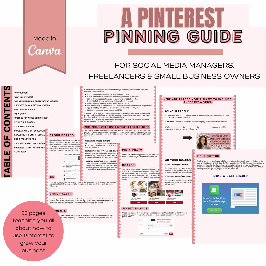 How to Use Pinterest Guide. Canva Pinterest Pinning Workbook. Pinterest ...