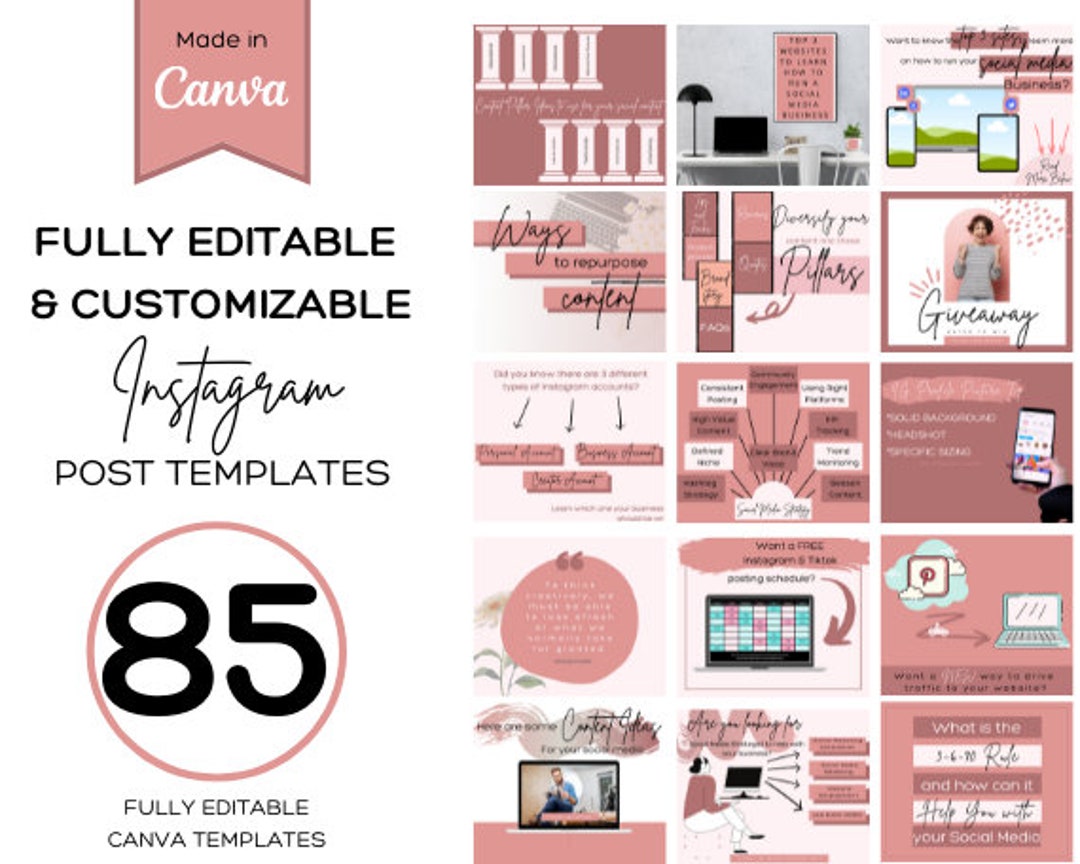 85 Instagram Post Templates for Marketing and Social Media Instagram ...