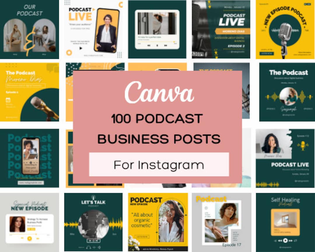 Podcast Template. Podcast Content. Podcast Social Media Posts. Editable ...