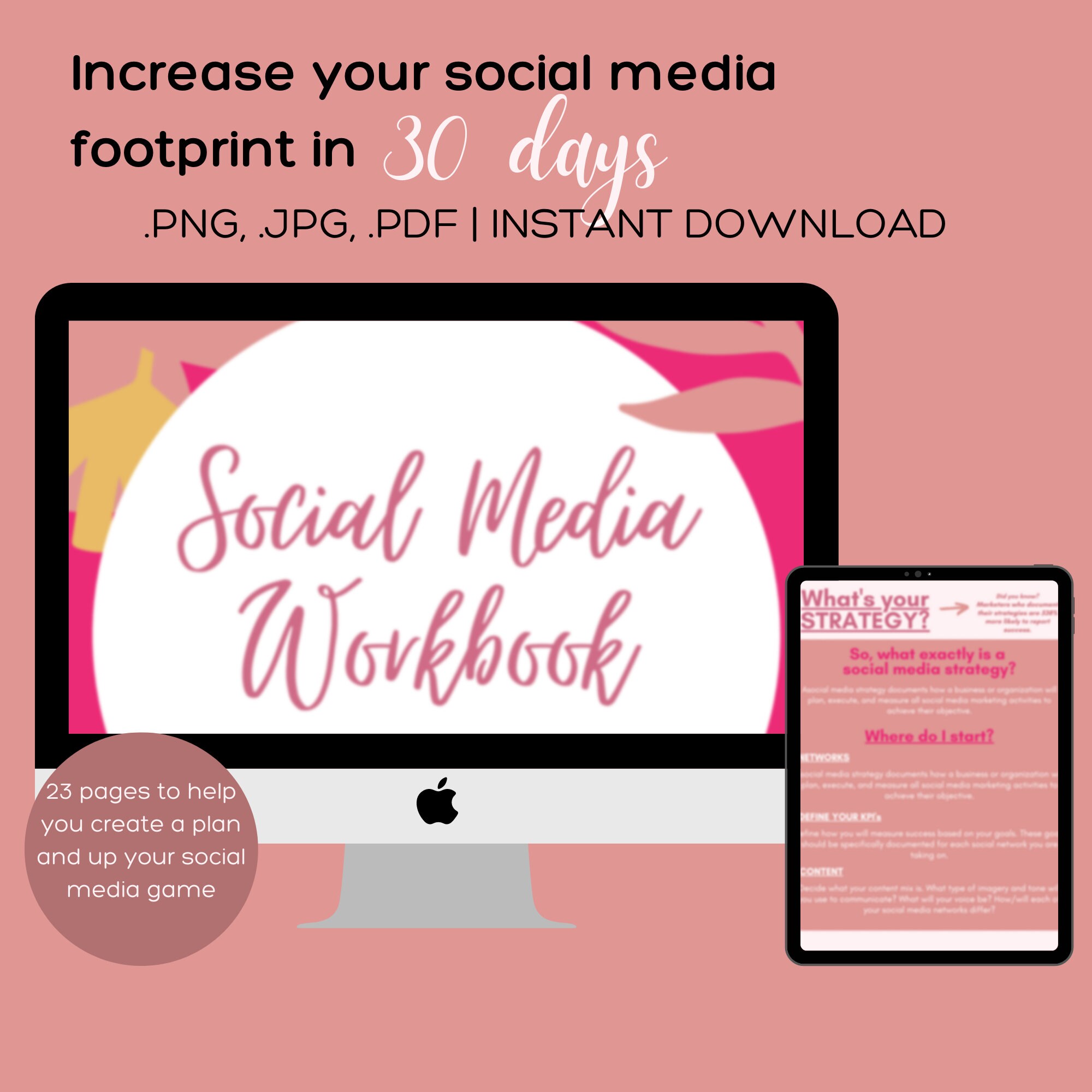 Social Media Workbook. Social Media Content Digital Planner Worksheet ...