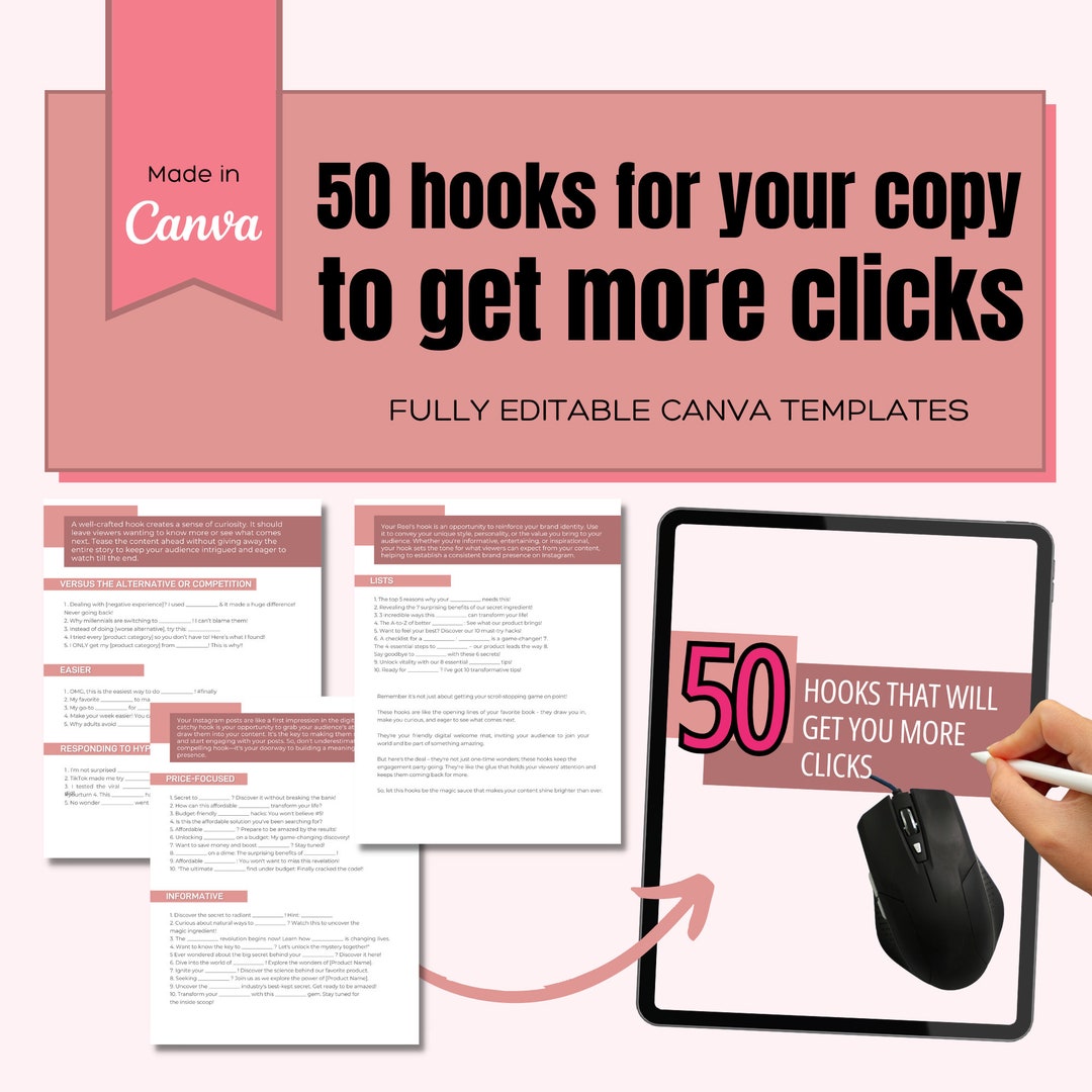 50 Hooks for Copywriting for Engagement. Social Media Hooks. Tiktok ...