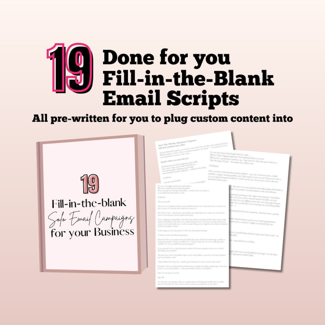 Email Fill in the Blank, Email Copywriting Scripts, Email Campaign ...