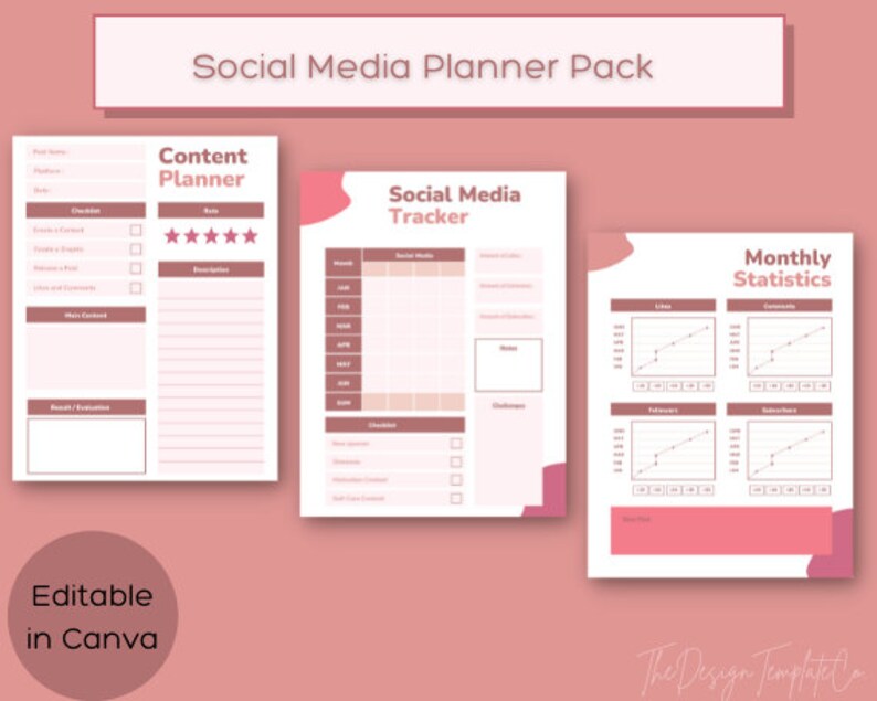 2024 Social Media Content Planner Worksheet Templates. Digital Planner ...