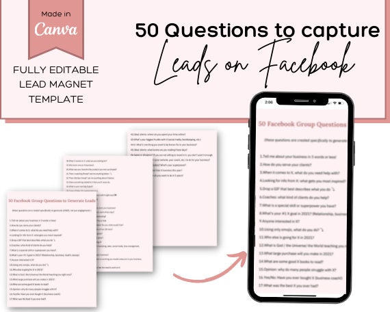 50 Facebook Group Questions to Get Leads. Facebook Group Marketing ...