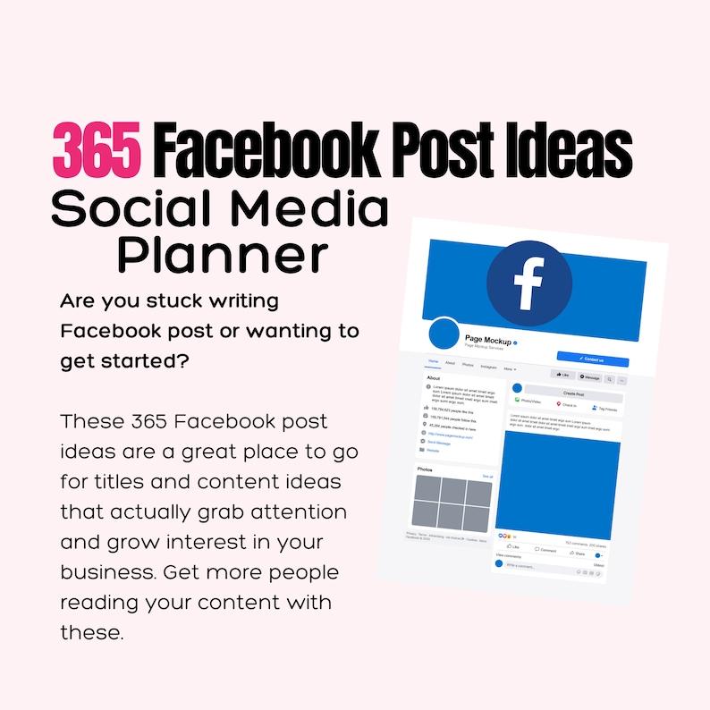 365 Facebook Post Ideas Topics. 1 Year Facebook Post Templates ...