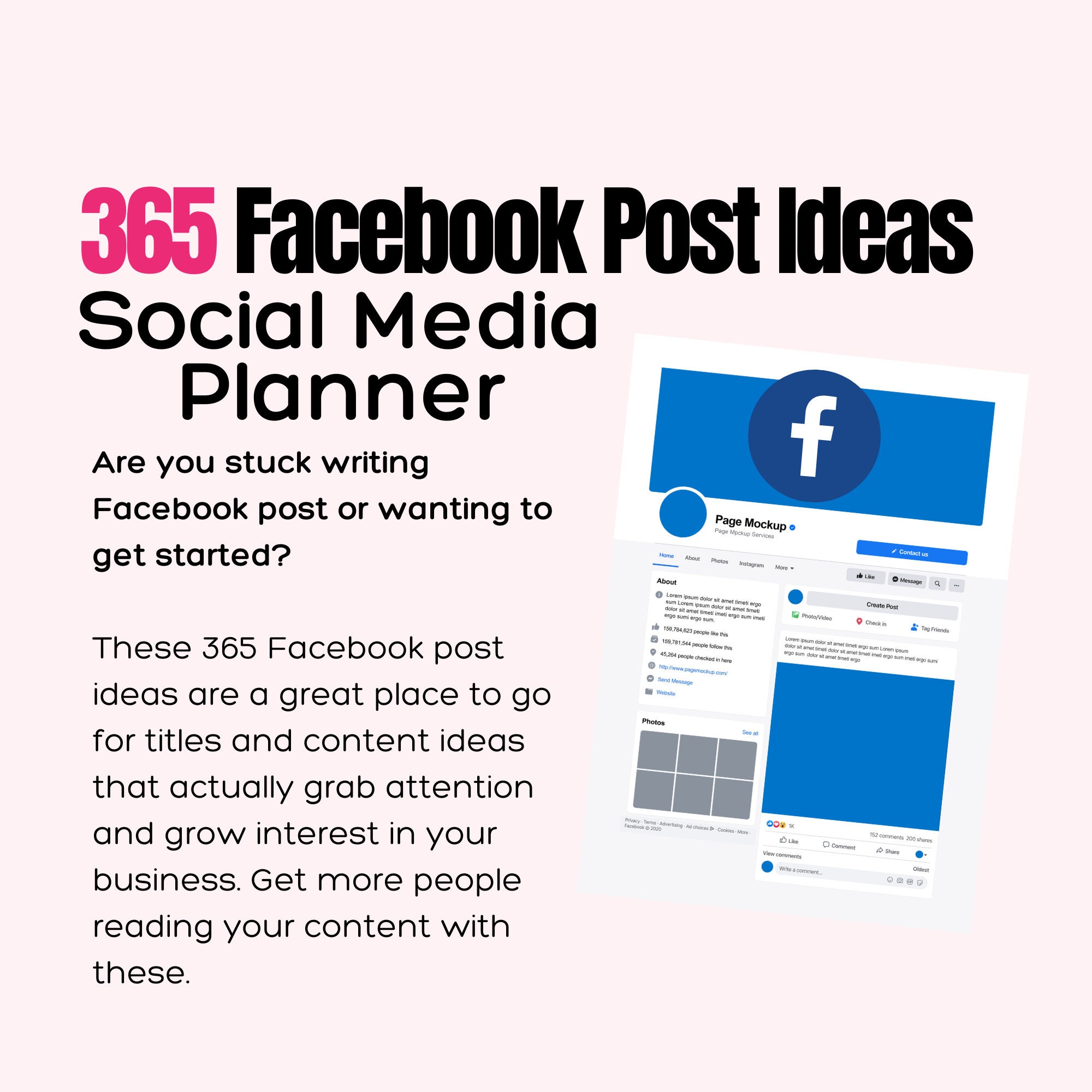 365 Facebook Post Ideas Topics. 1 Year Facebook Post Templates ...