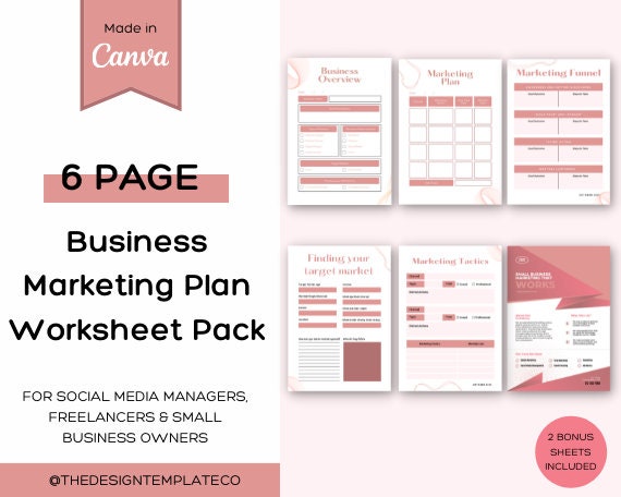 Business Marketing Plan Worksheets. Marketing Strategy - Etsy