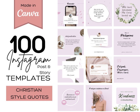 Christian Quote Pack Editable Quote Templates Motivational | Etsy