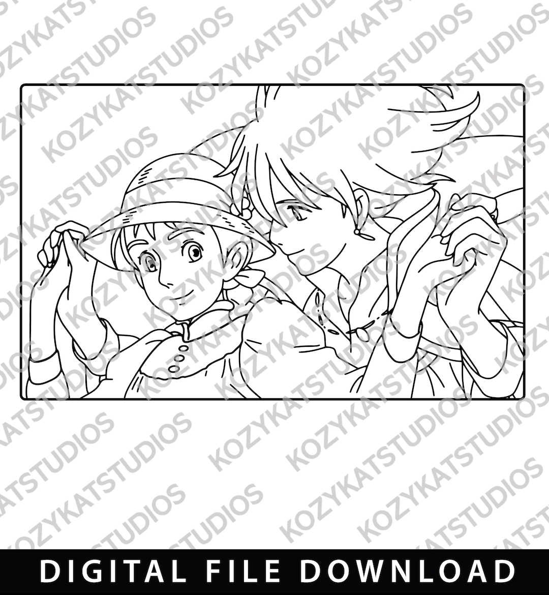 Howl's Moving Castle, Howl & Sophie 2, EPS, SVG, PNG Digital Download ...