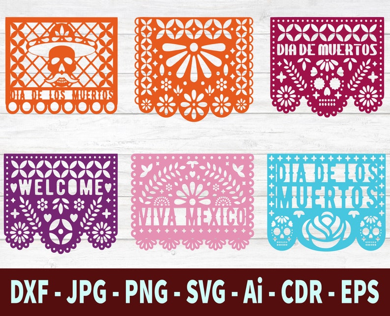 Papel Picado Clipart Mexican Bunting Banner Fiesta Bunting - Etsy