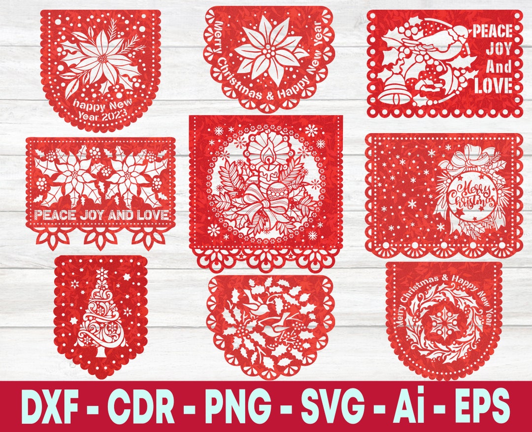 Poinsettia SVG Bundle. Papel Picado Christmas Svg Bundle. SVG Cricut ...
