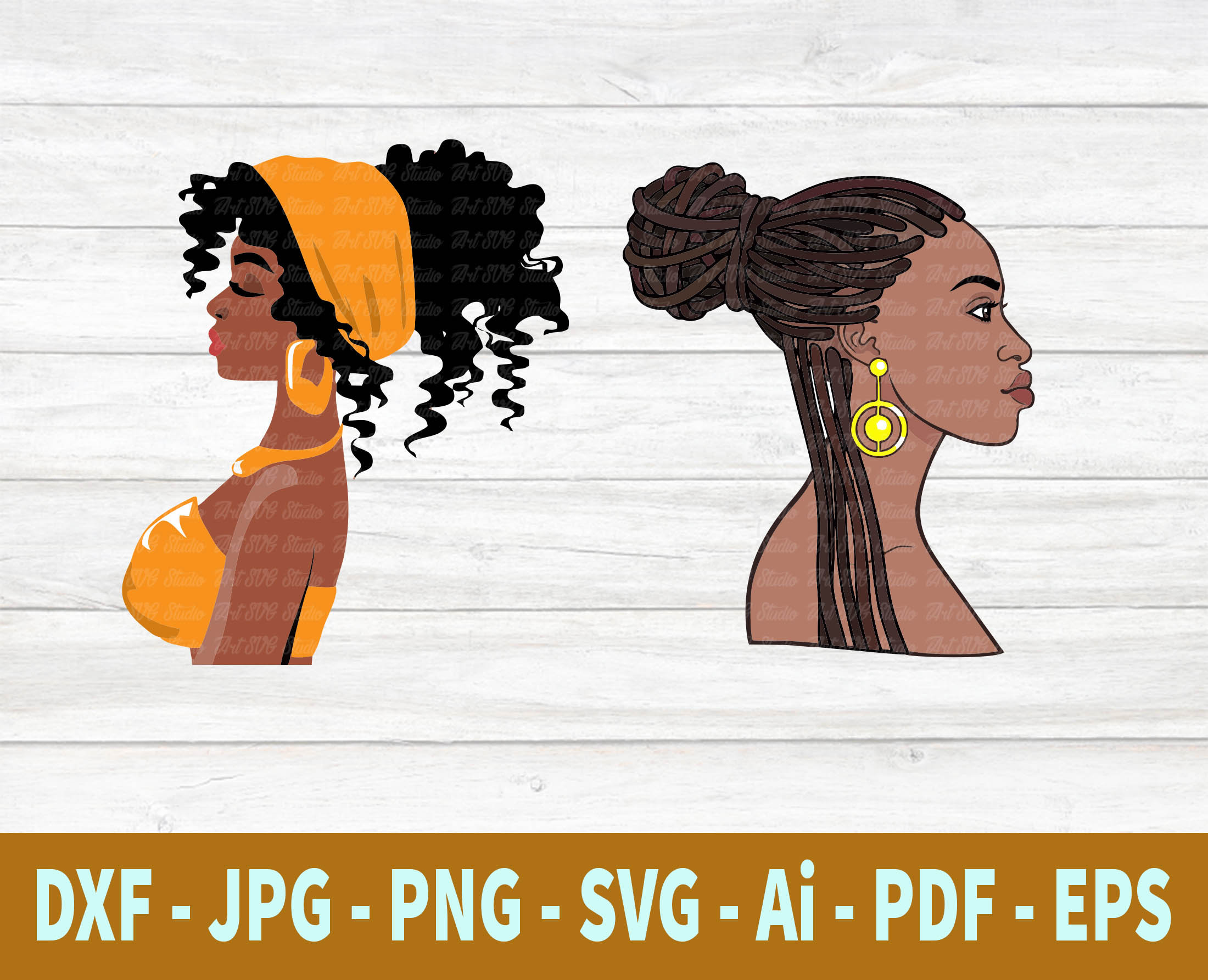 Afro Lady SVG Bundle Black Woman Clipart Afro SVG African - Etsy