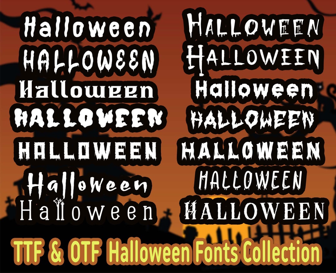 Halloween Fonts Halloween Font Bundle Scary Font Text Halloween ...