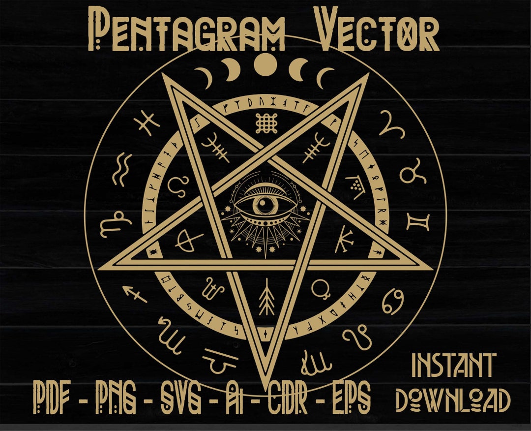 PENTAGRAM SVG, WICCAN Symbol Svg, Laser Cut Files, Wiccan Files, Wiccan ...