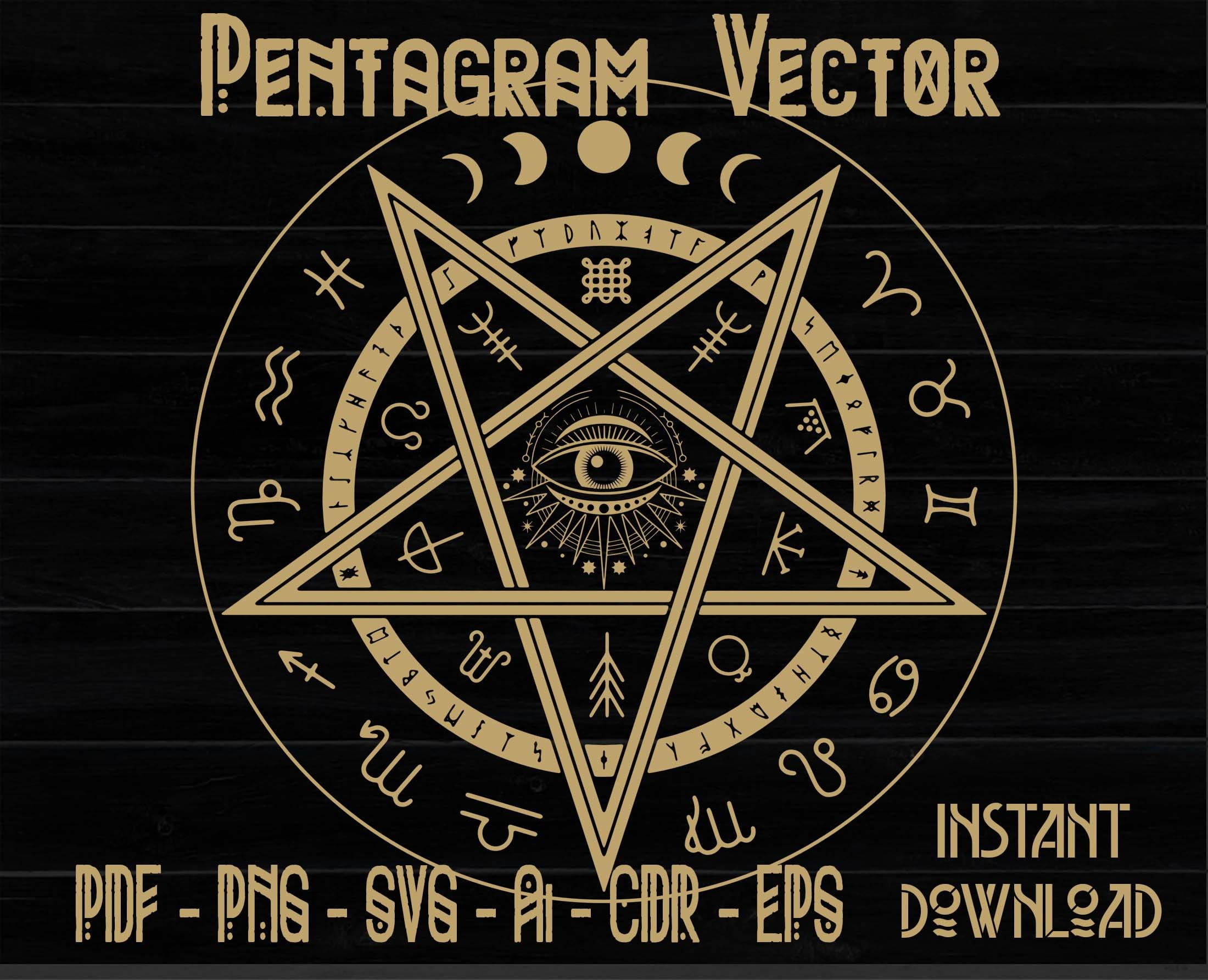 Pentagram Svg Wiccan Symbol Svg Laser Cut Files Wiccan Etsy Uk