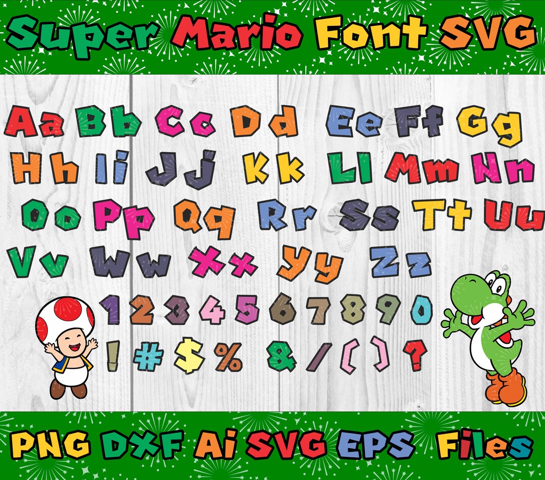 Mario Font, Mario Alphabet Svg, Super MARIO Font Svg, Mario Font Mario ...