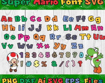 Mario Font, Mario Alphabet Svg, Super RGYB Font Svg, Mario Luigi Svg ...