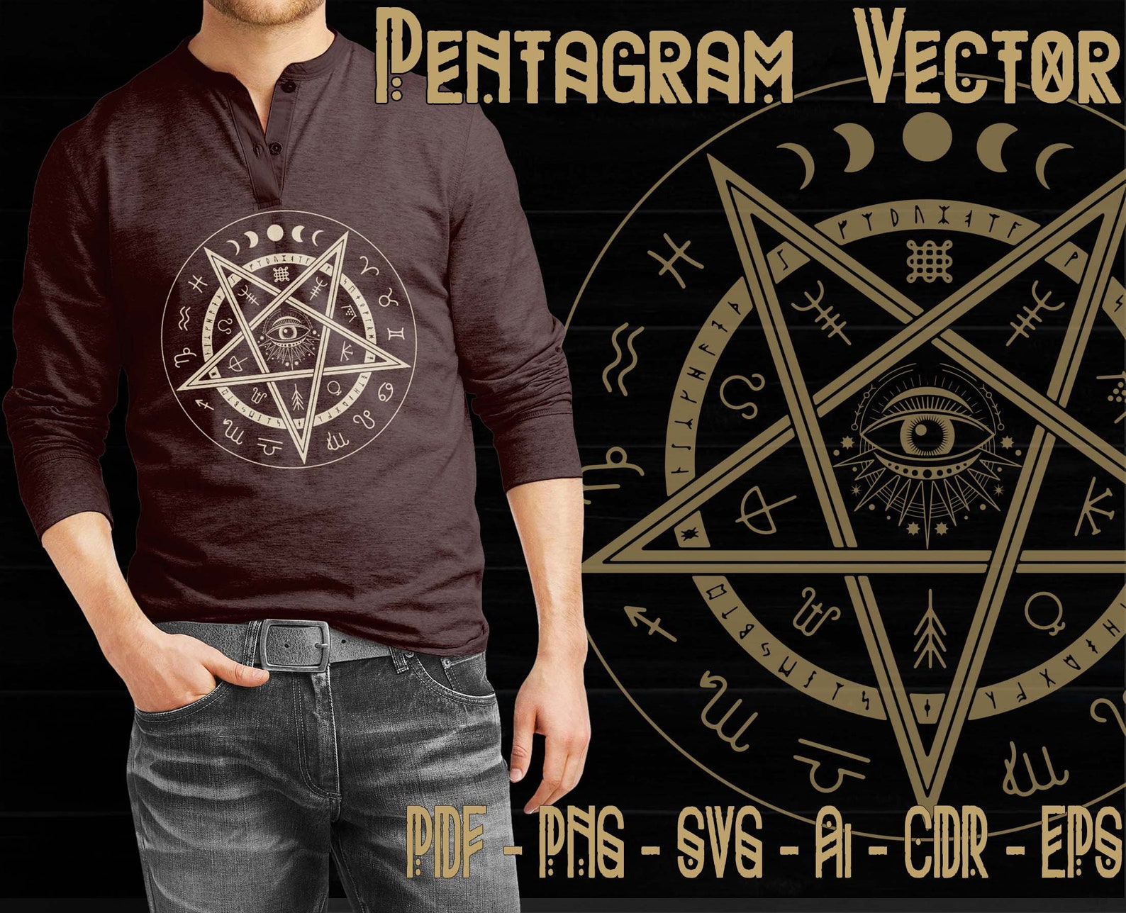 PENTAGRAM SVG WICCAN Symbol Svg Laser Cut Files Wiccan - Etsy