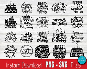 Happy Birthday Svg Bundle, Birthday SVG, Birthday Party Svg, Birthday ...