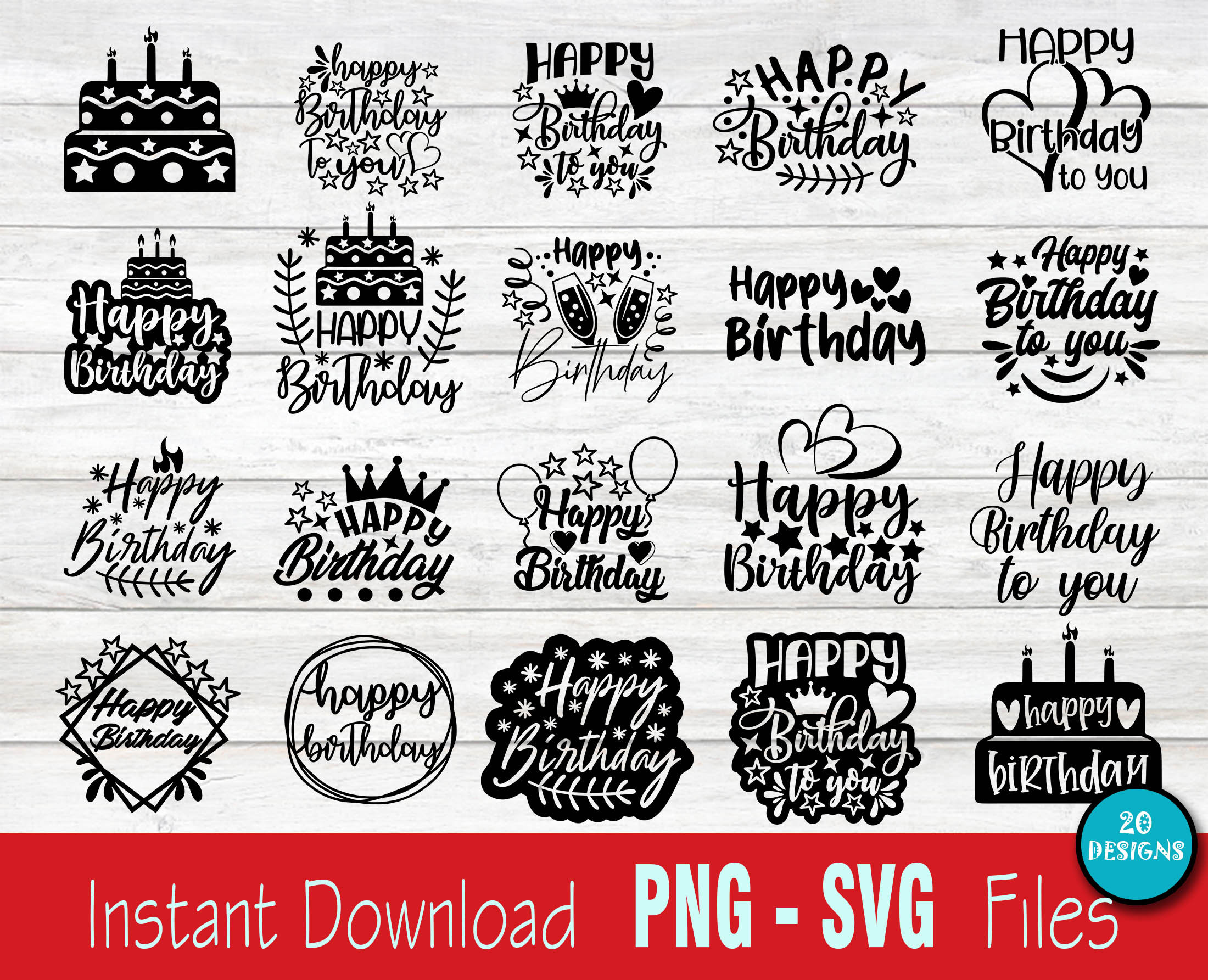 Happy Birthday Svg Bundle Birthday Svg Birthday Party Svg - Etsy