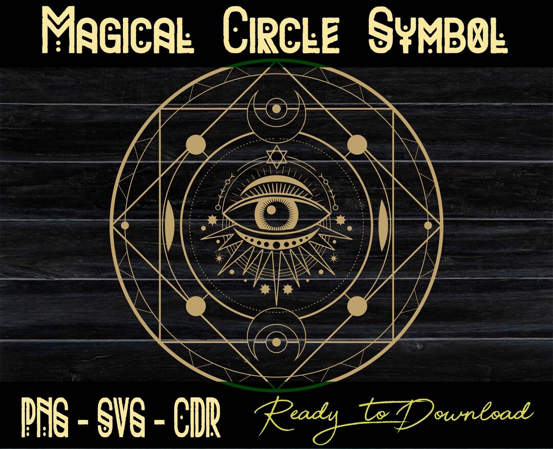 Vector Magic Circle Art Print, Mystical Svg, Celestial Svg, Boho Svg ...