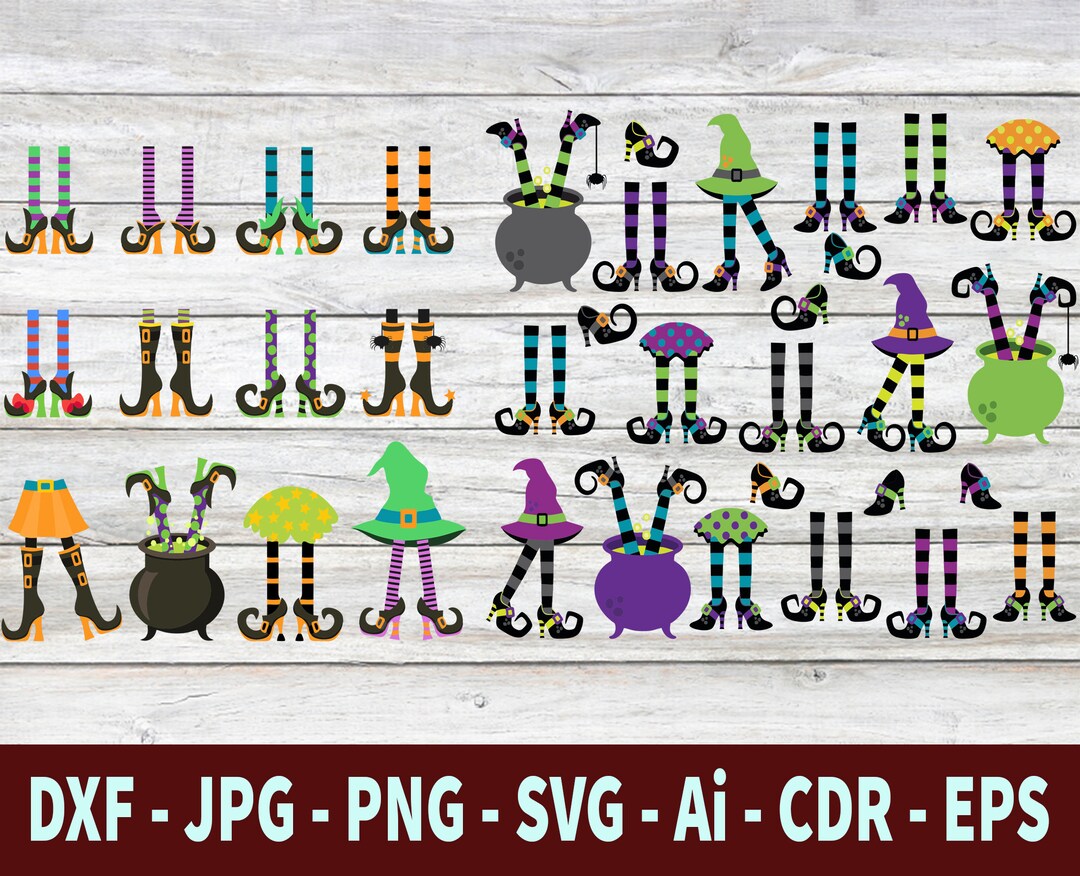 HALLOWEEN SVG Bundle Witch Stockings - Halloween Witch Leg Clipart SVG ...