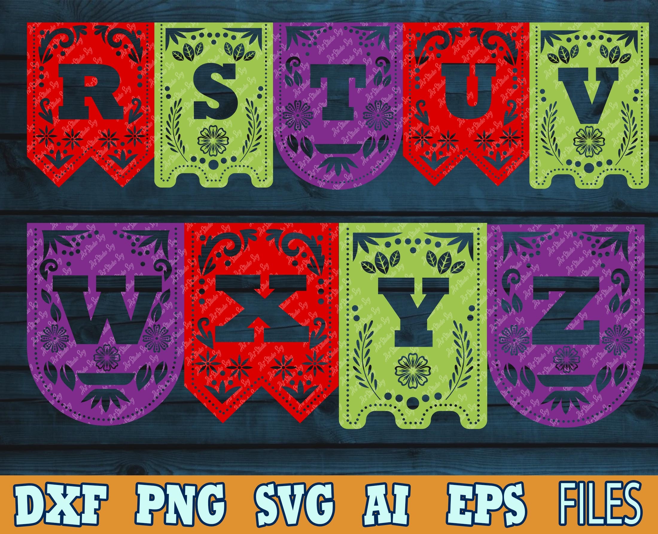 Papel Picado SVG, COCO Font Alphabet SVG, Papel Picado Alphabet, Papel ...