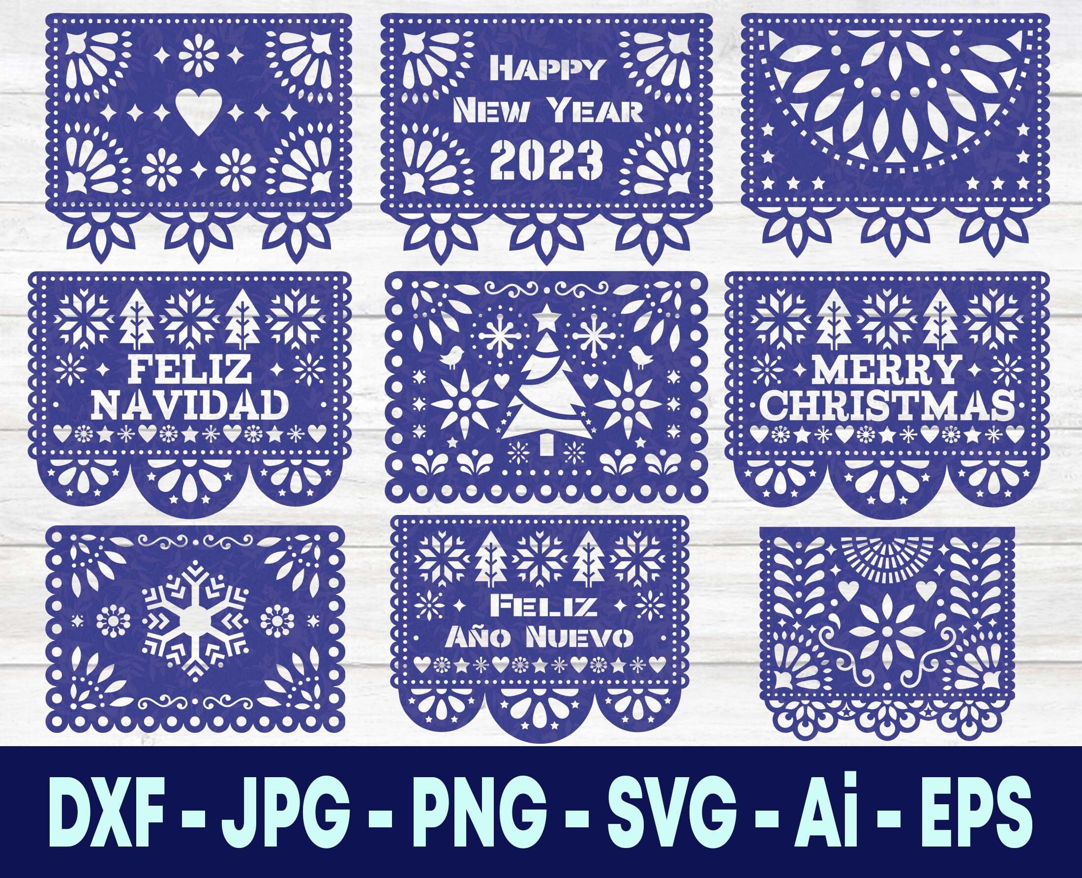 Christmas Svg Bundle, New Years SVG Bundle, New Year 2023 SVG, Papel ...