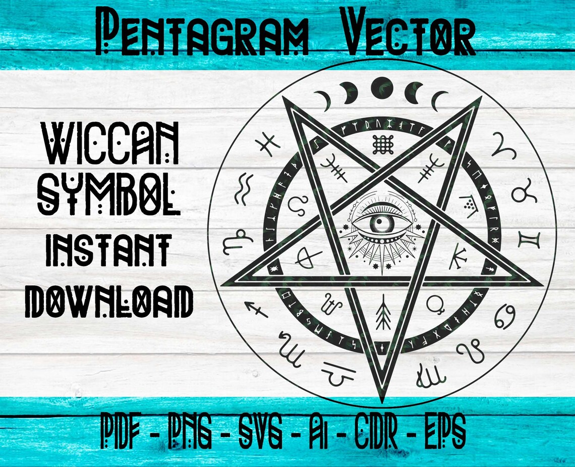PENTAGRAM SVG, WICCAN Symbol Svg, Laser Cut Files, Wiccan Files, Wiccan ...