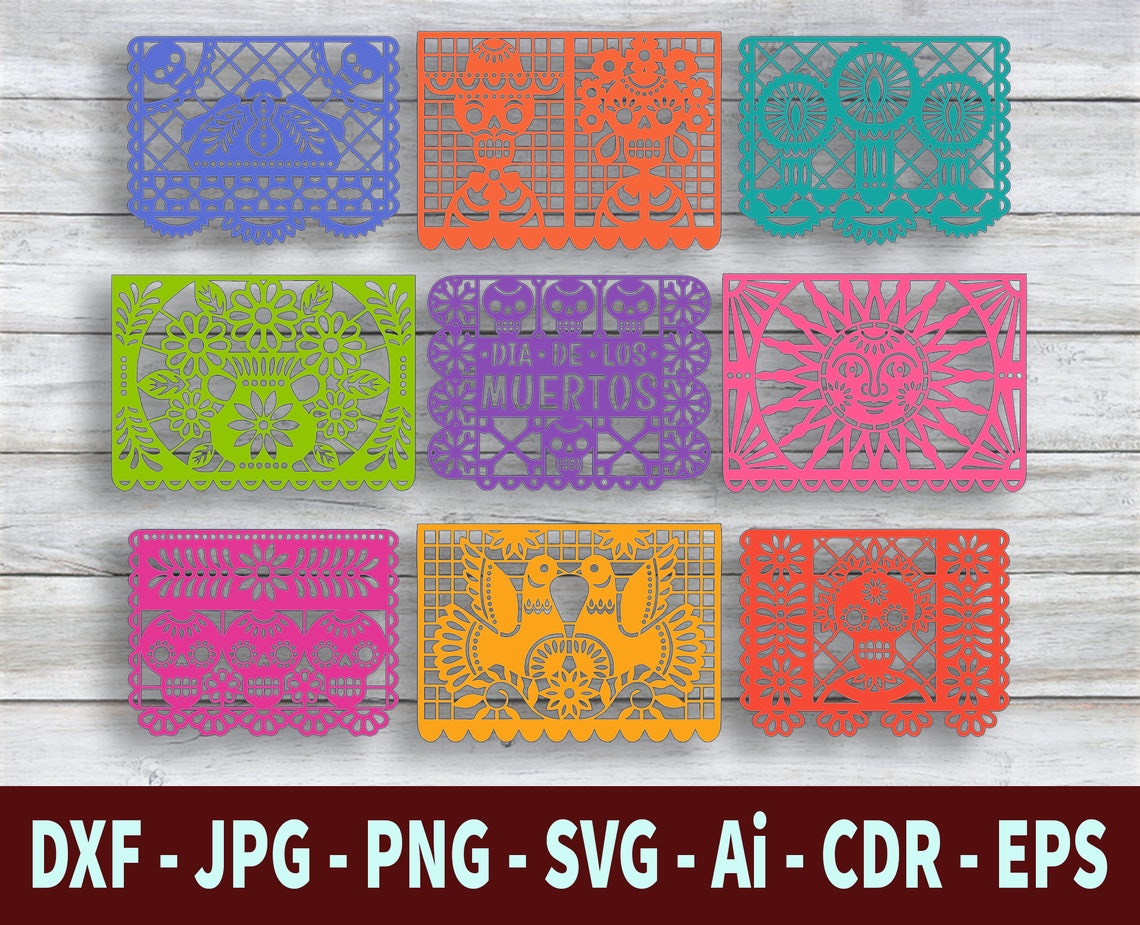Papel Picado Clipart Mexican Bunting Banner Fiesta Bunting - Etsy