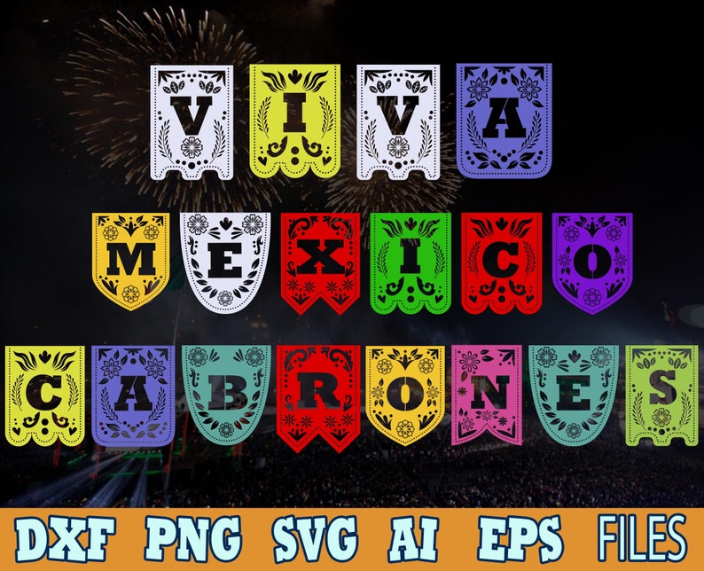 Papel Picado SVG, COCO Font Alphabet SVG, Papel Picado Alphabet, Papel ...