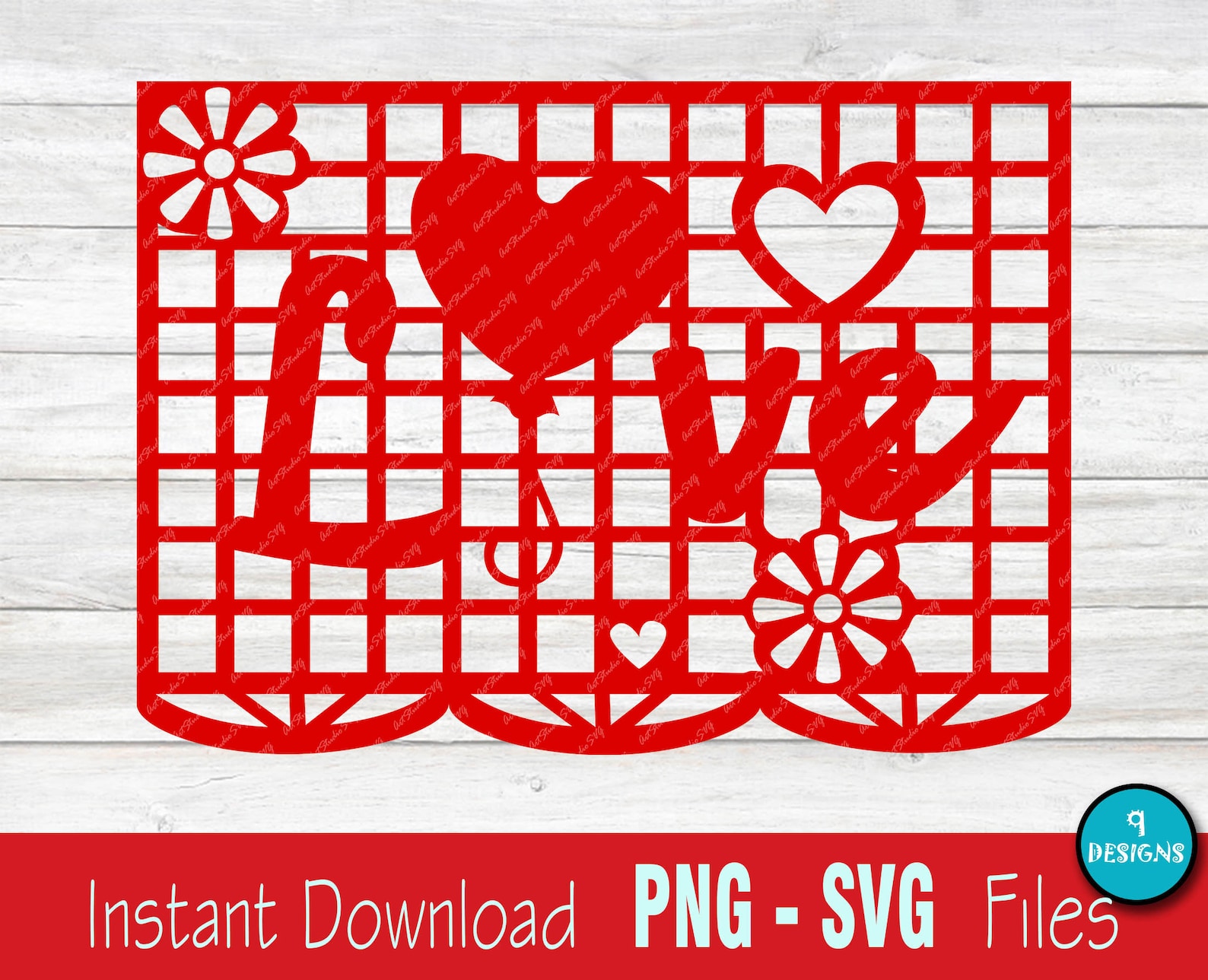 SVG Papel Picado SVG Cricut Cut Files Templates LOVE Papel | Etsy