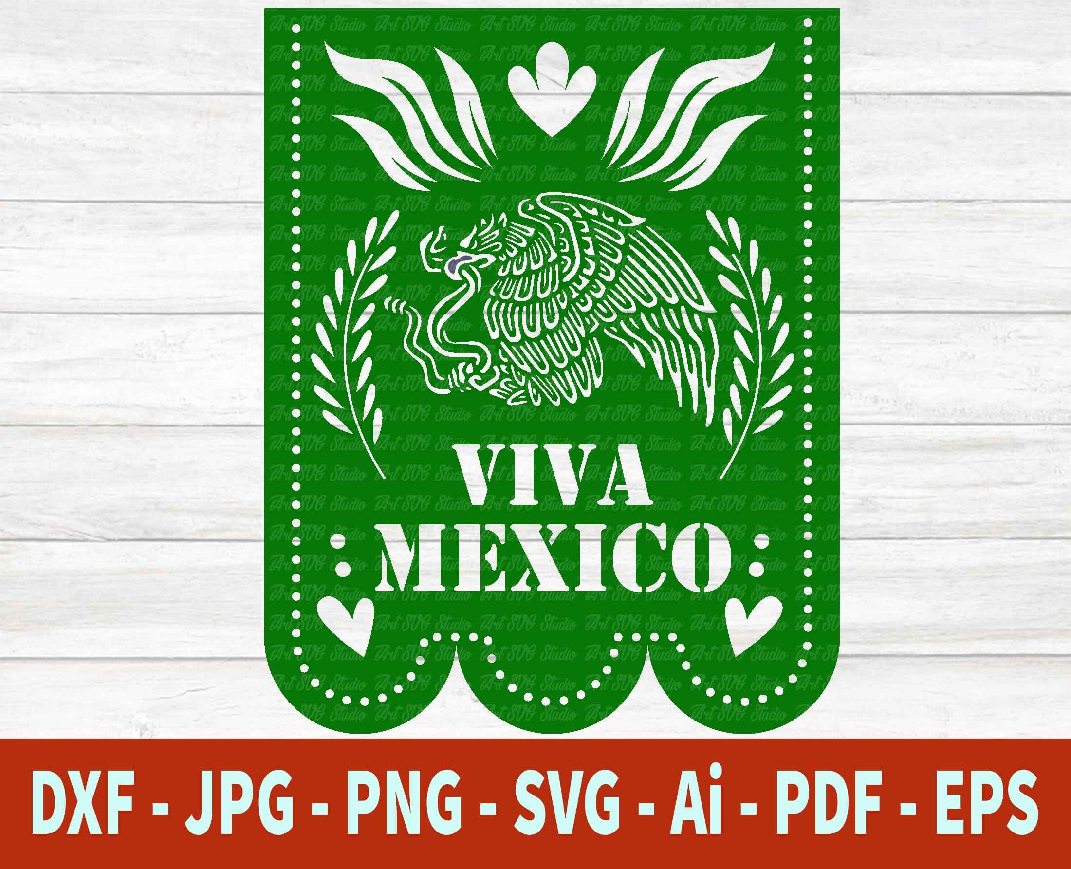 PAPEL PICADO SVG, Viva Mexico Svg, Papel Picado Svg Bundle, Fiesta ...