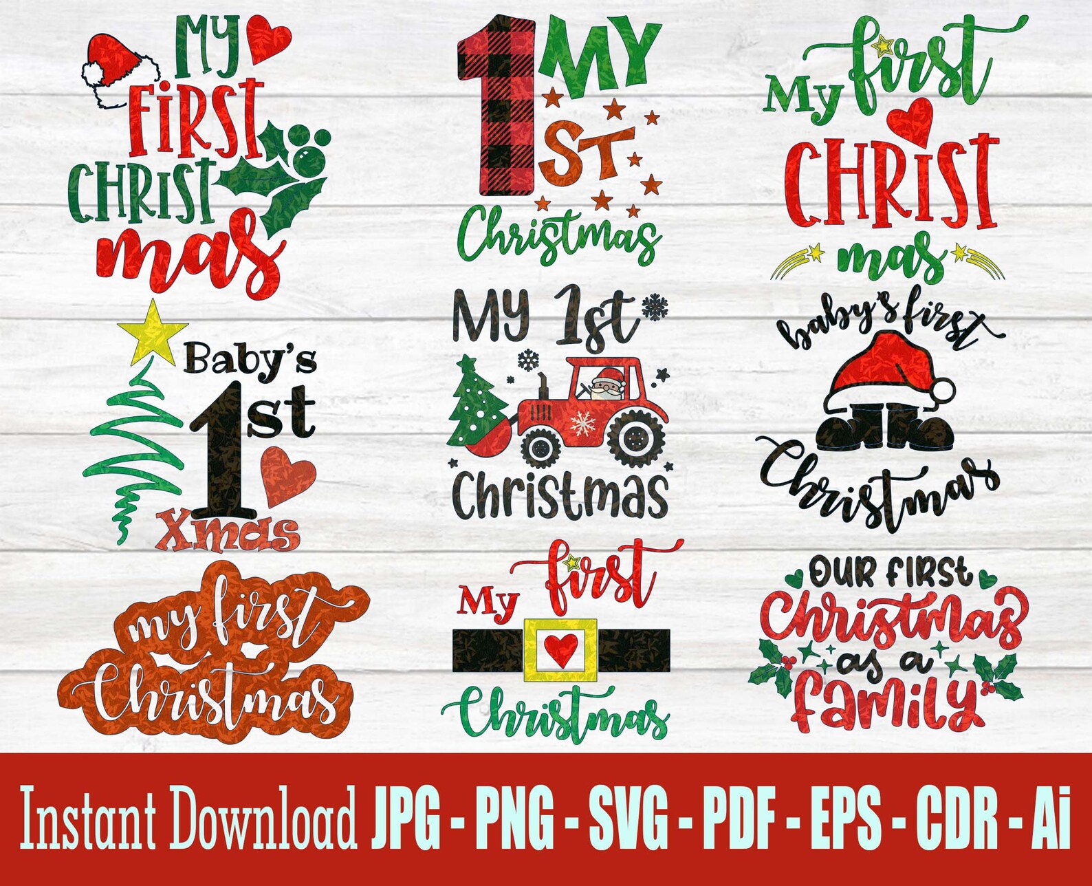 My First Christmas SVG Bundle First Christmas SVG Babys - Etsy