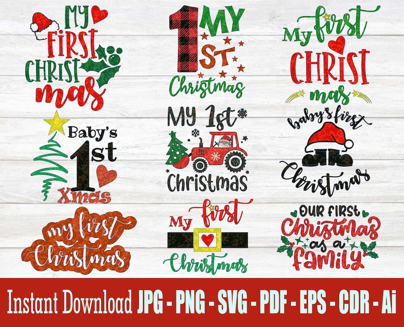 My First Christmas SVG Bundle First Christmas SVG Babys - Etsy