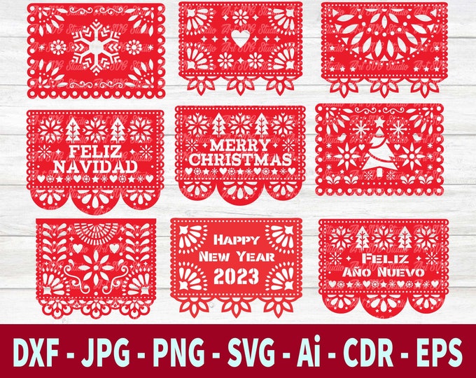 FELIZ NAVIDAD Papel Picado Banners Christmas Decorations Ready Made - Etsy