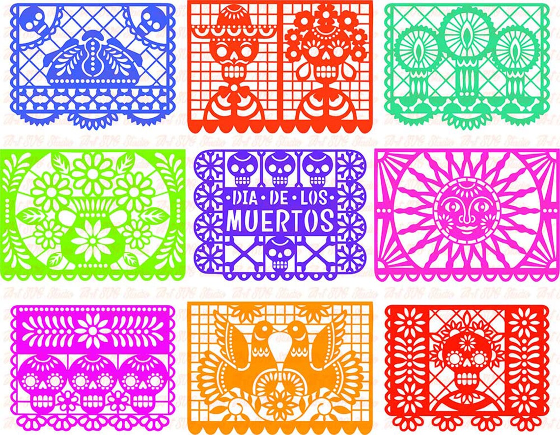 Papel Picado Clipart Mexican Bunting Banner Fiesta Bunting - Etsy