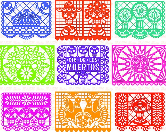 Day of the Dead Papel Picado Banners MUERTITOS - Etsy
