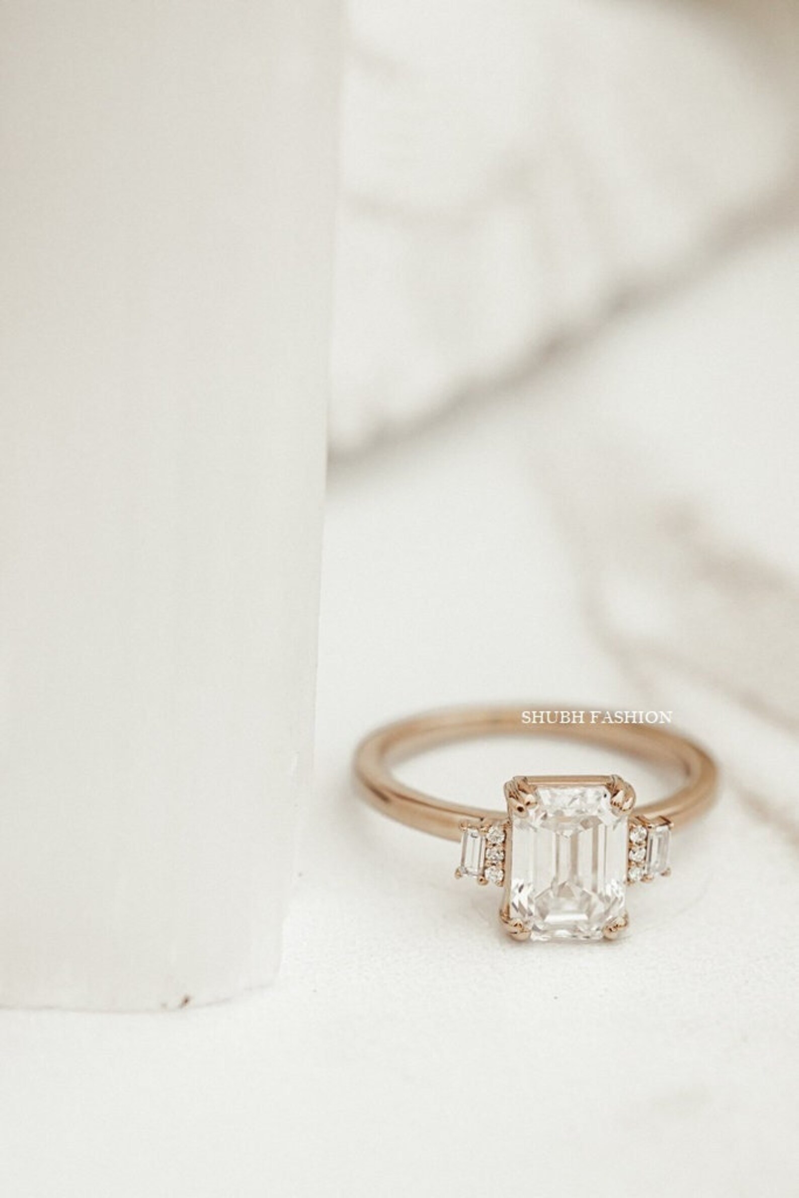 2 CT Emerald Cut Engagement Ring Emerald Step Cut Wedding - Etsy