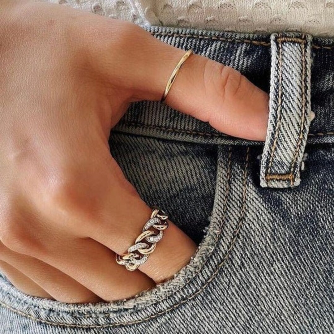 Diamond Chain Ring, Diamond Link Ring, Eternity Ring, Chain Ring ...