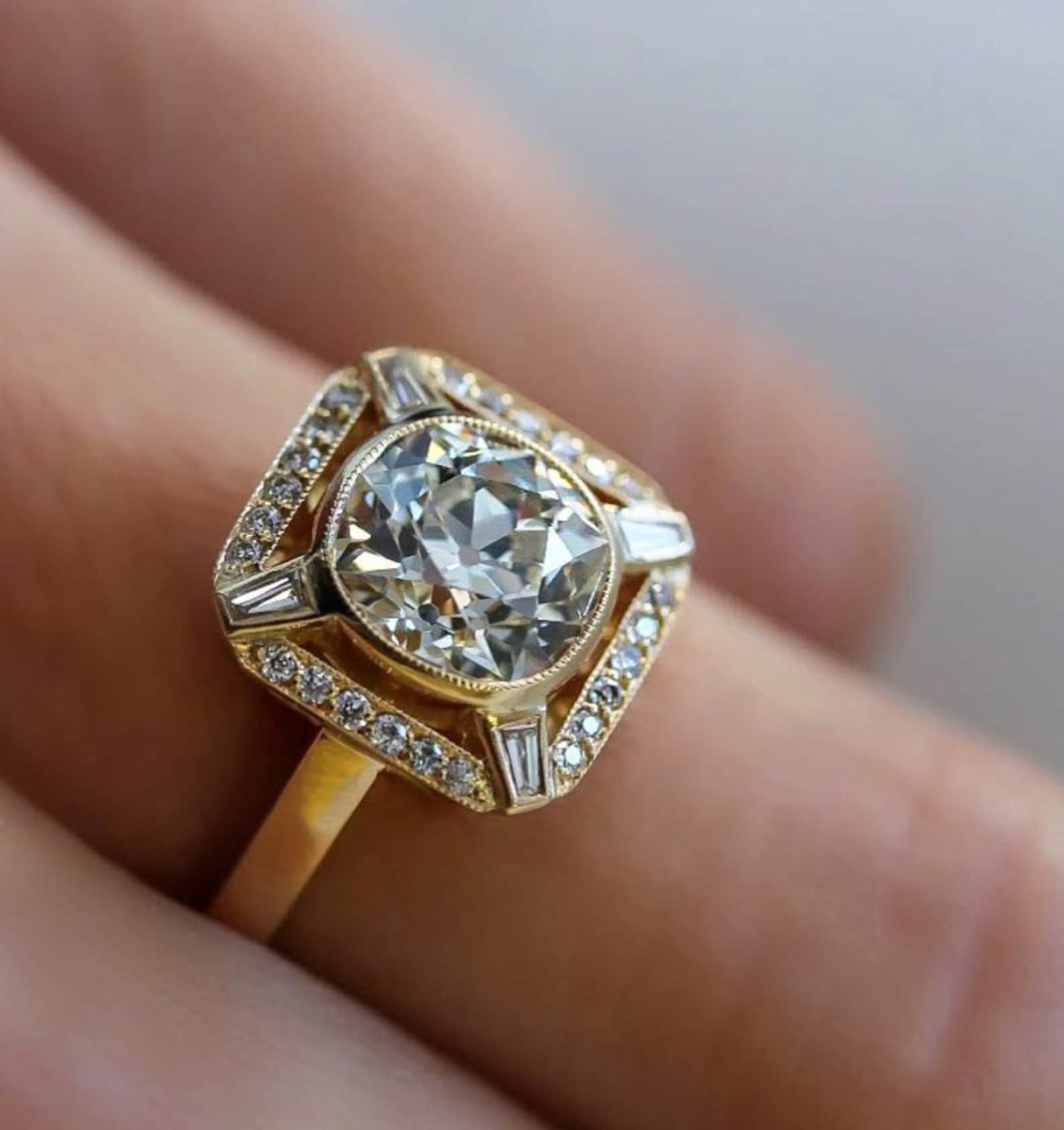 Vintage Engagement Ring Beautiful Vintage Anniversary Ring Unique Solid ...
