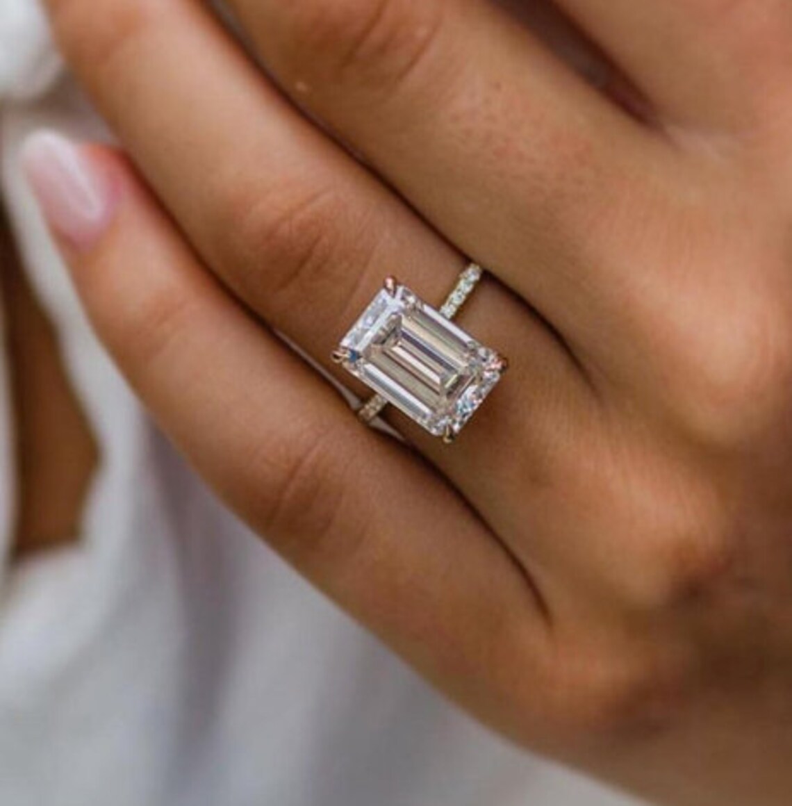 7 Carat Emerald Cut Engagement Ring Emerald Shape Engagement - Etsy