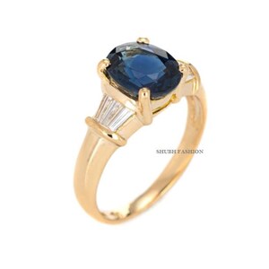 Sapphire Engagement Ring, Blue Sapphire Ring, Side Tapper Diamond Ring ...