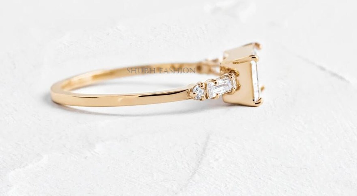 Unique Style Baguette Ring East West Ring Baguette Cut | Etsy